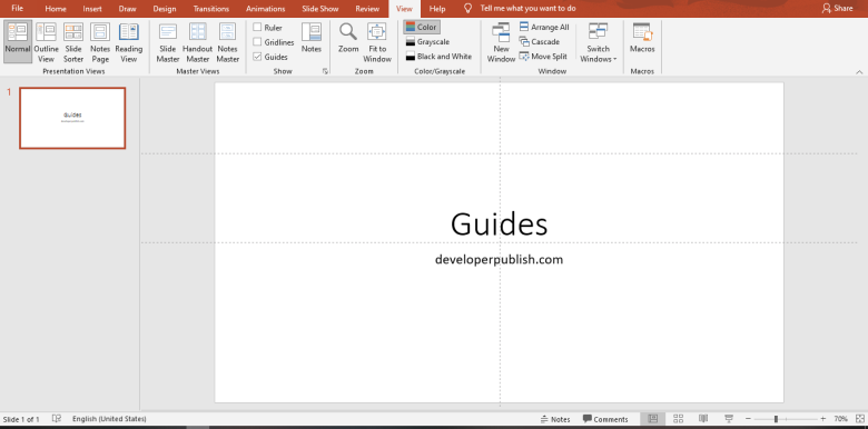 Guides in Microsoft PowerPoint