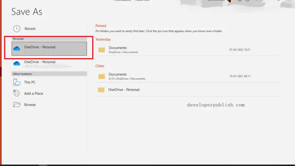 Save As In PowerPoint DeveloperPublish