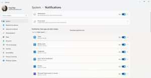 How to switch on or off Notification Sounds in Windows 11?
