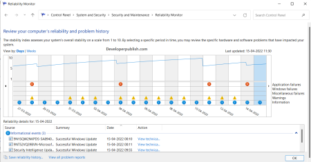 How to View Reliability History in Windows 11?