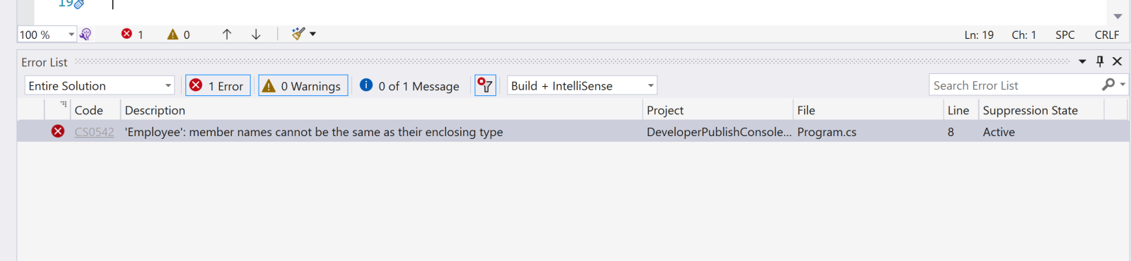 C# Error CS0542 – 'user-defined type' : member names cannot be the same ...