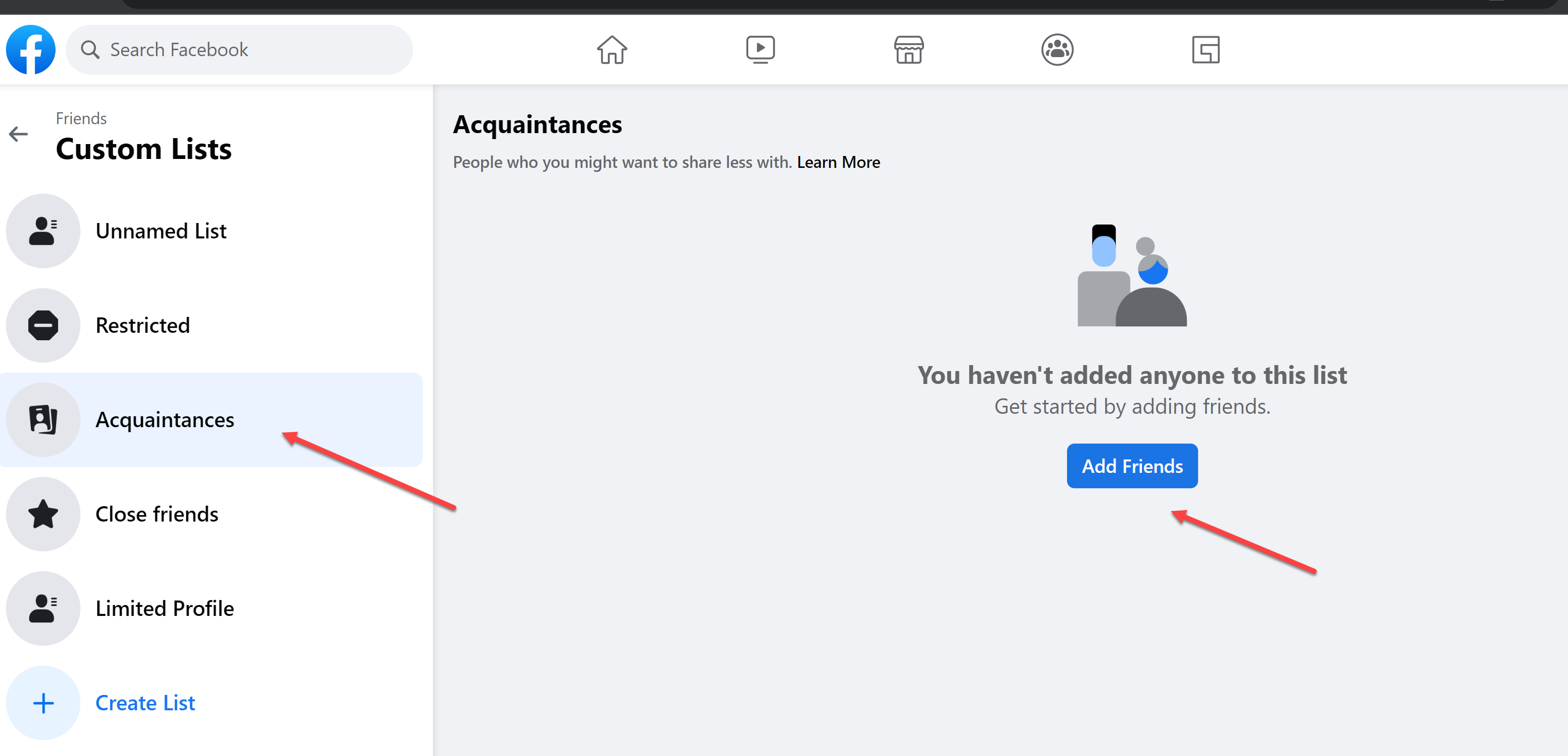 How to Add Friends to Acquaintances in Facebook?