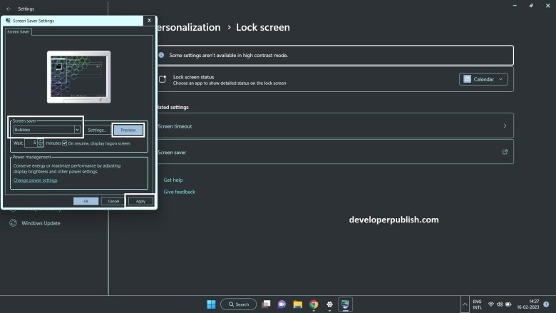 How to Turn on or off Screen Saver in Windows 11?