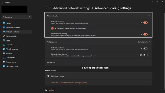 Different ways to Turn On/Off Network Discovery in Windows 11
