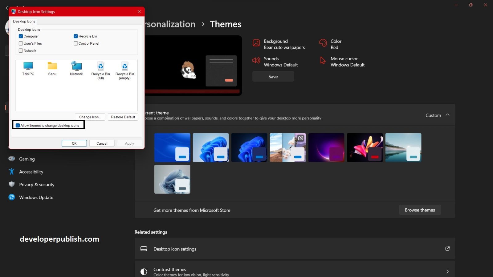 How to Allow or Prevent Themes to Change Desktop Icons in Desktop Icon ...