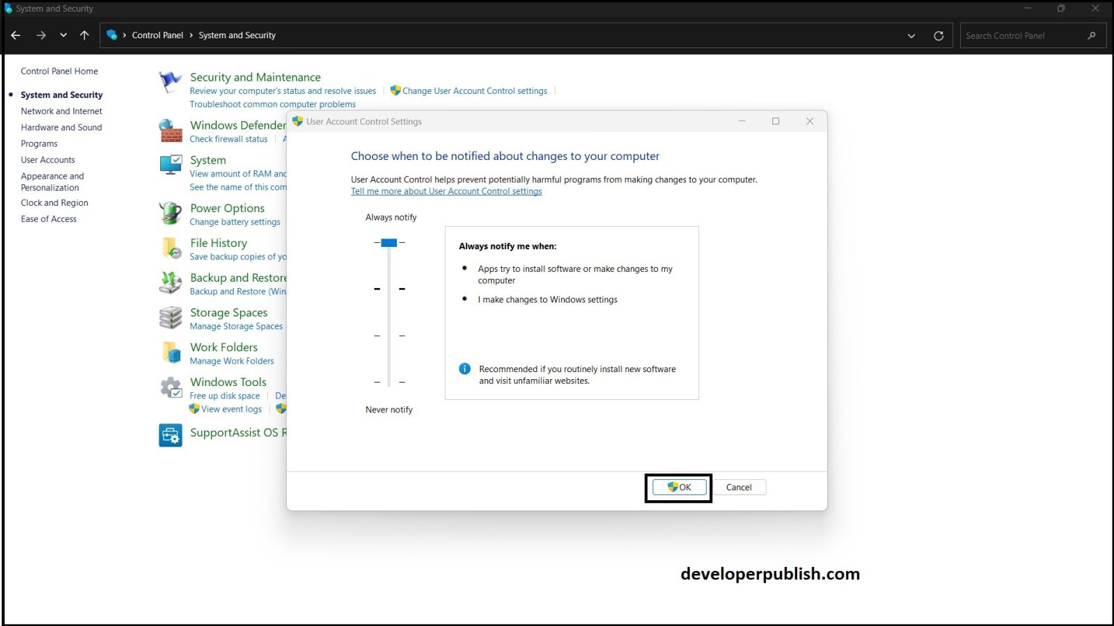 How to Change User Account Control (UAC) Settings in Windows 11?