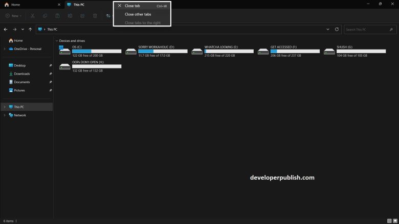 Different Ways to Open and Close Tabs in File Explorer in Windows 11