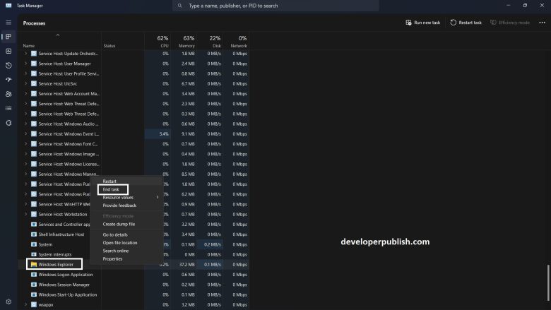 How to Restart Windows Explorer.exe Process in Windows 11?