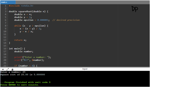 C Program to Find Square Root of a Number