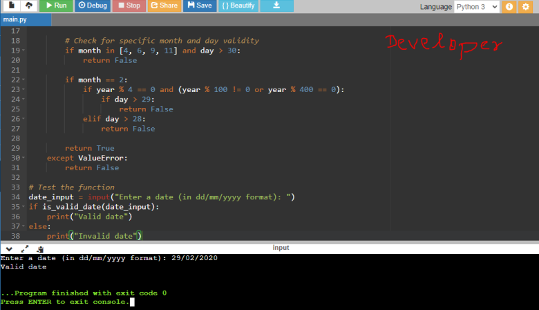 Python Program to Validate a Date