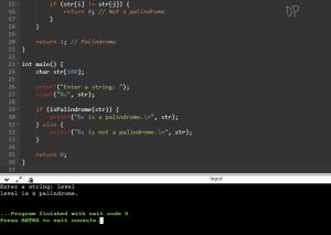 C Program to Check if a String is a Palindrome without using Built-in ...