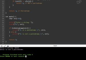 C Program to Check if a String is a Palindrome without using Built-in Function