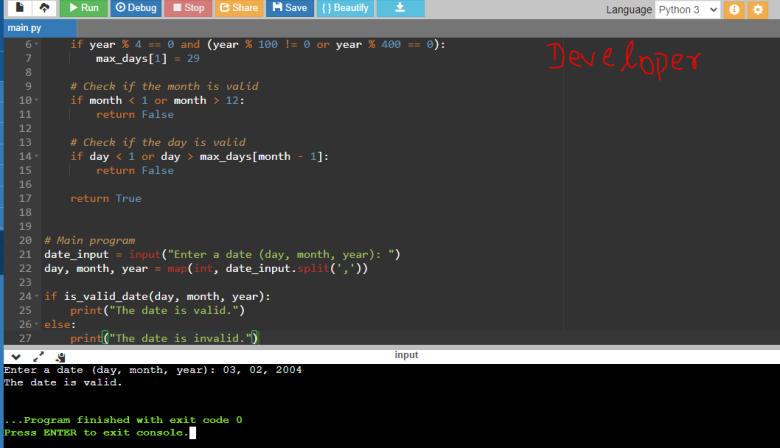 Python Program to Validate a Date