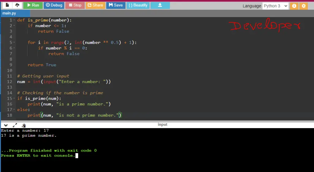 Python Program To Check Prime Number