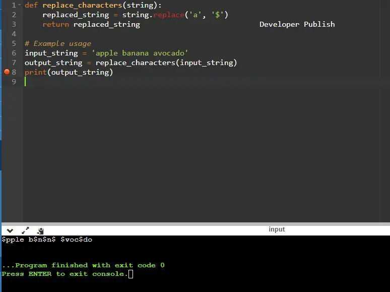 Python Program To Replace All Occurrences Of a With In A String