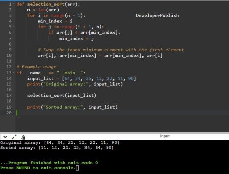 Python Program to Implement Selection Sort
