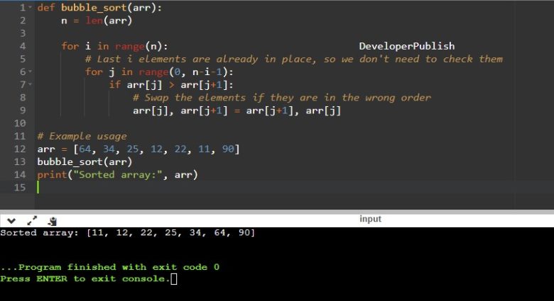 Python Program to Implement Bubble Sort Python Program to Implement Bubble Sort