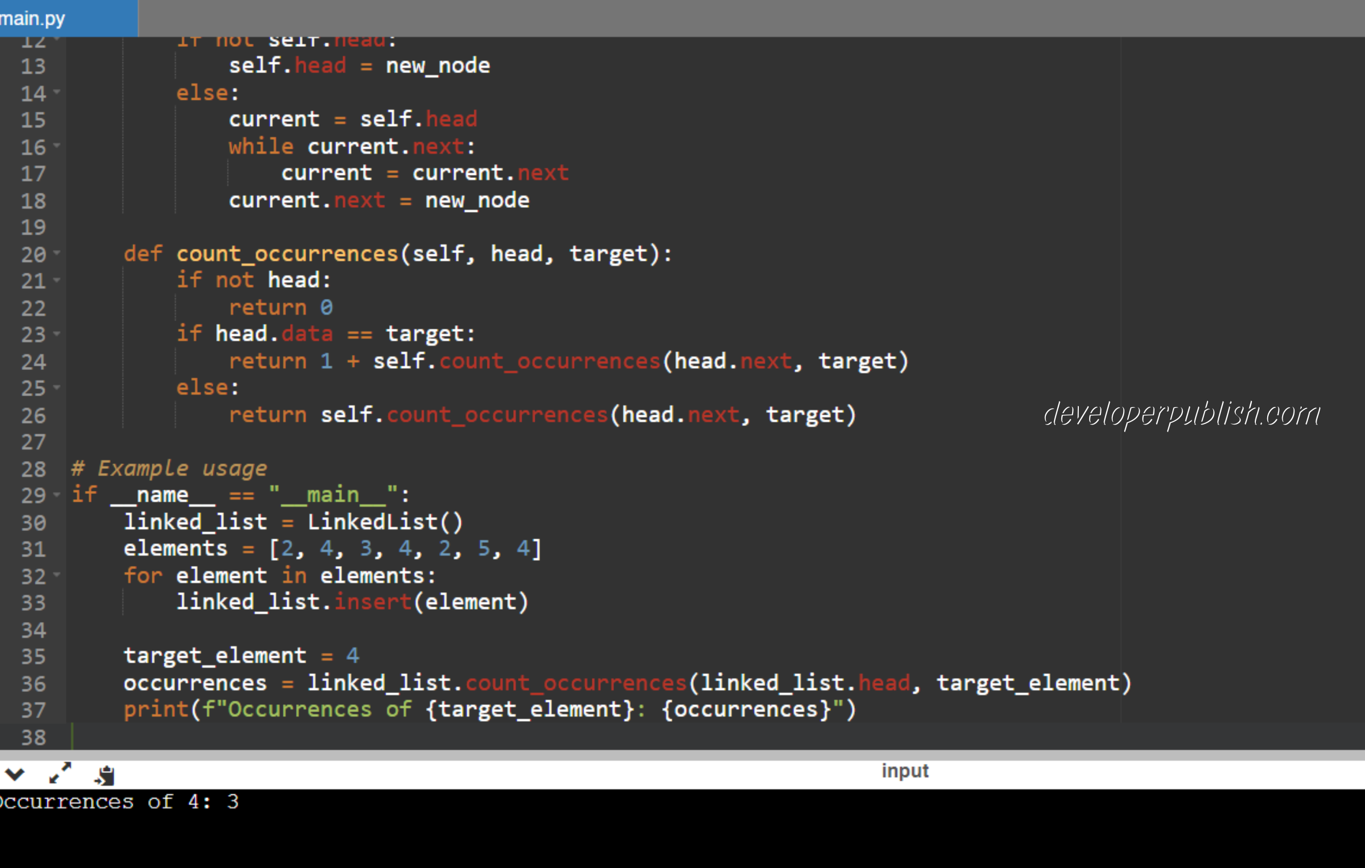 Python Program To Count The Occurrences Of Elements In A Linked List 