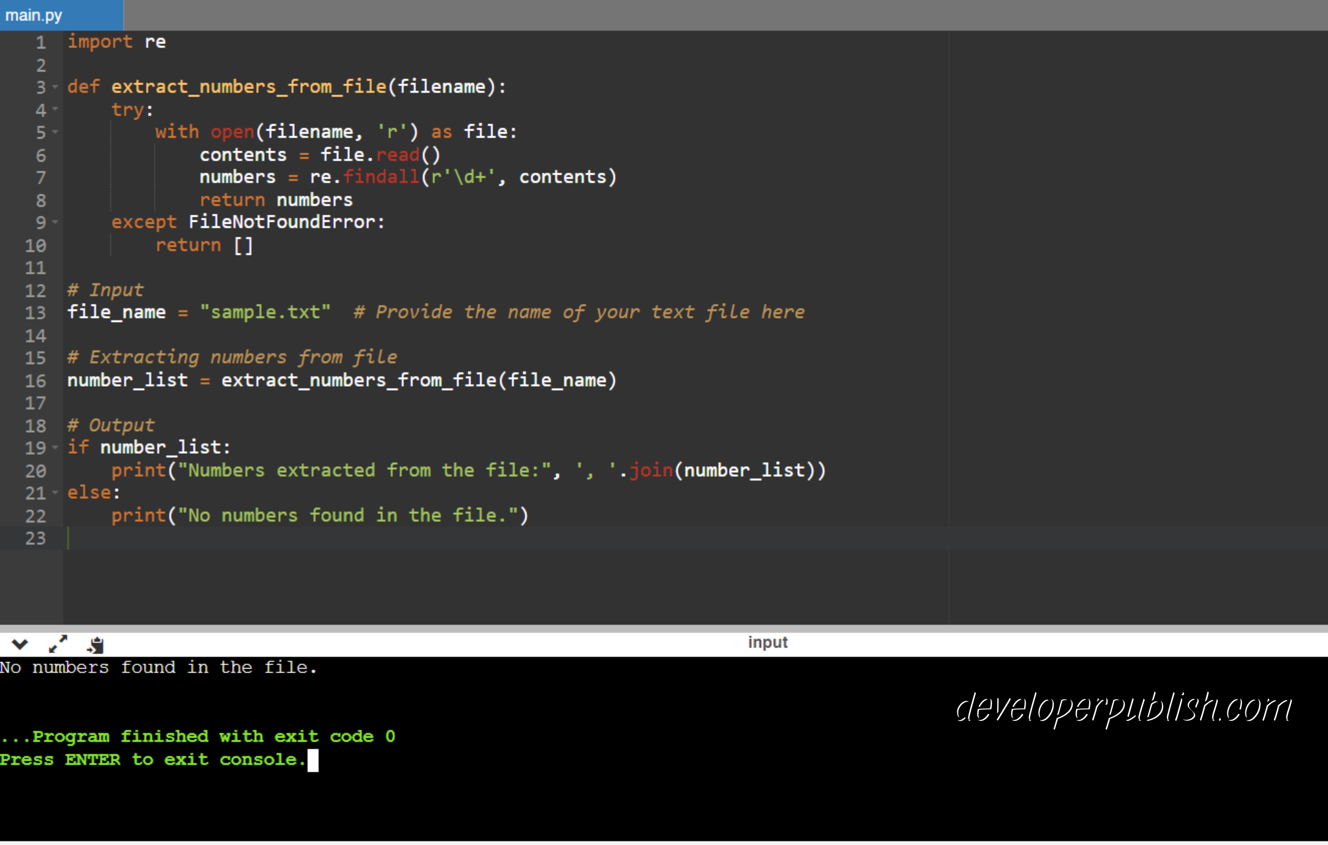 Python Program To Extract Numbers From Text File