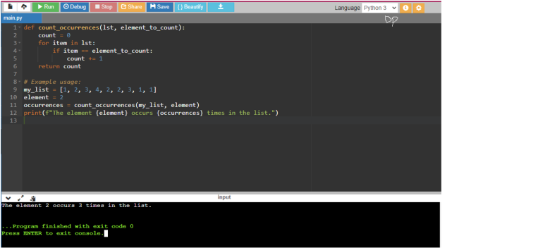 Python Program to Count Occurrences of Element in List